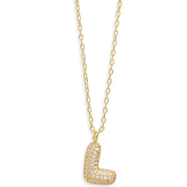 Argento Vivo Cubic Zirconia Initial Pendant Necklace - Gold - L