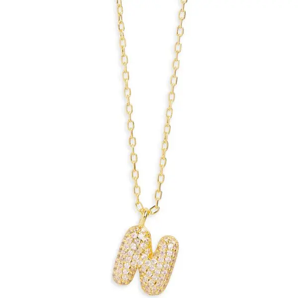 Argento Vivo Cubic Zirconia Initial Pendant Necklace - Gold - N