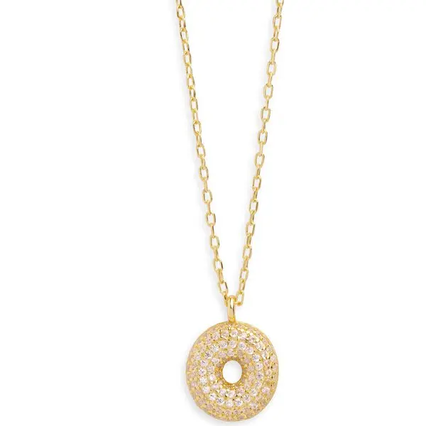 Argento Vivo Cubic Zirconia Initial Pendant Necklace - Gold - O