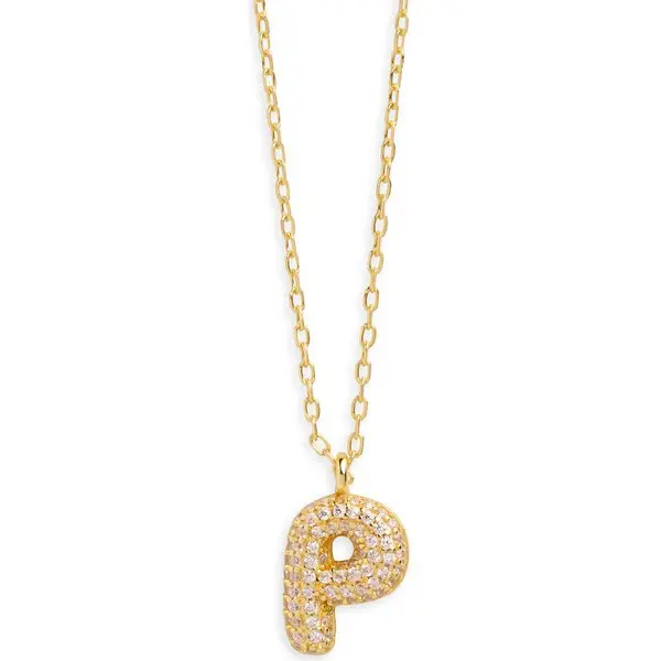 Argento Vivo Cubic Zirconia Initial Pendant Necklace - Gold - P