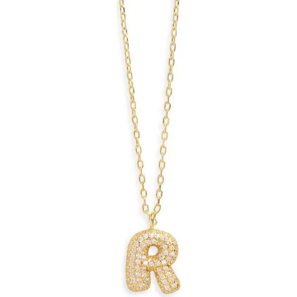 Argento Vivo Cubic Zirconia Initial Pendant Necklace - Gold - R
