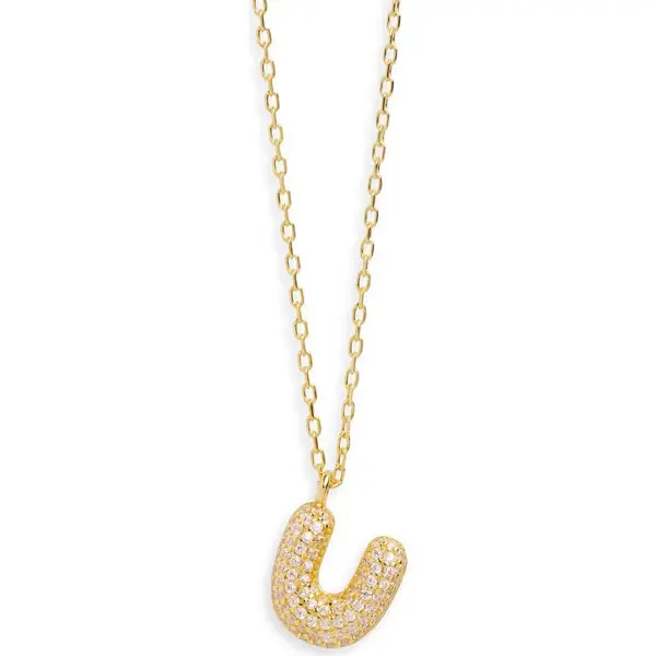 Argento Vivo Cubic Zirconia Initial Pendant Necklace - Gold - U