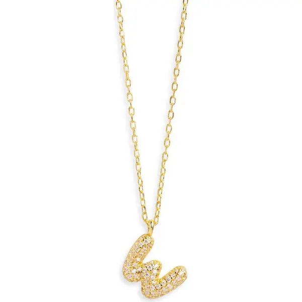 Argento Vivo Cubic Zirconia Initial Pendant Necklace - Gold - W
