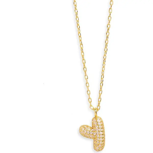 Argento Vivo Cubic Zirconia Initial Pendant Necklace - Gold - Y