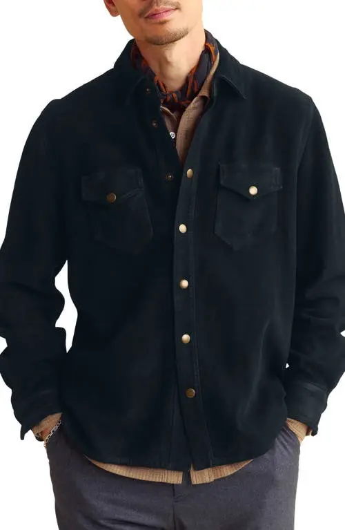 Billy Reid Savoy Waxed Suede Shirt Jacket