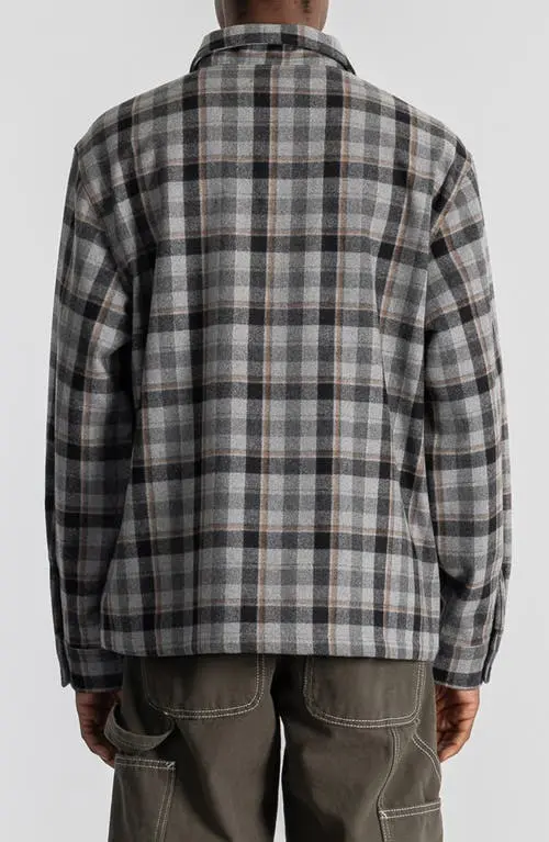 STAN RAY Plaid Zip Shirt - Charcoal Plaid