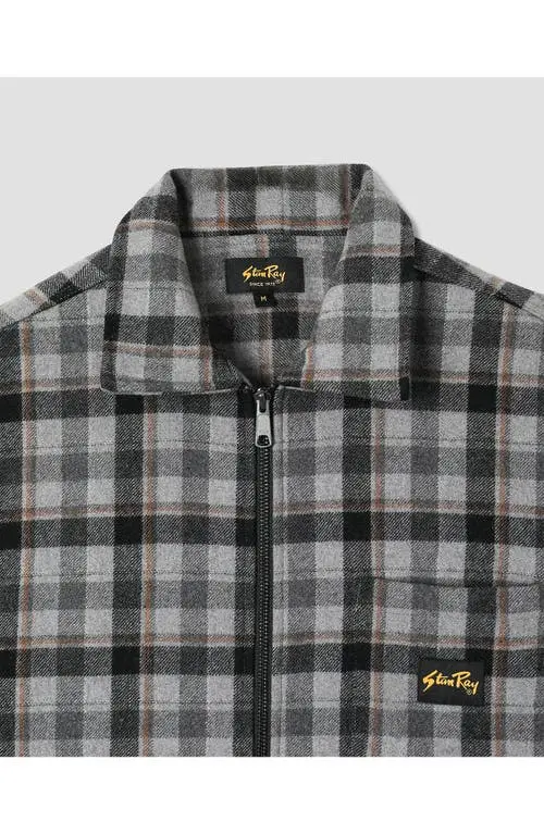 STAN RAY Plaid Zip Shirt - Charcoal Plaid