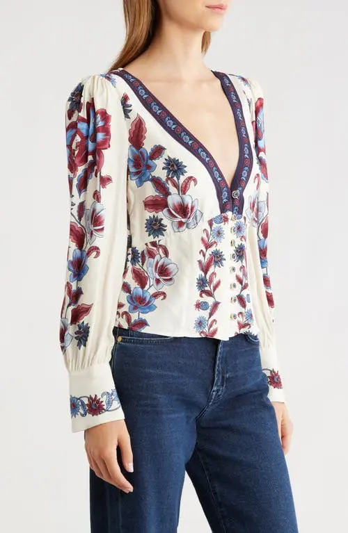 Farm Rio Malu Floral Print Top