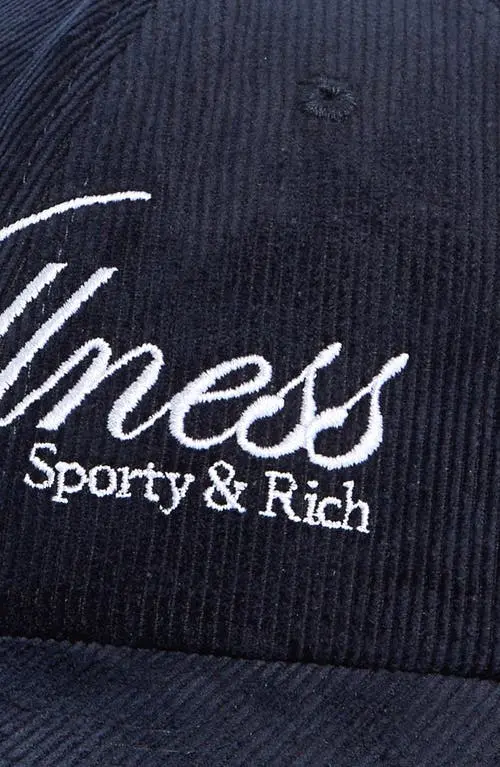 Sporty & Rich Soho Wellness Corduroy Baseball Cap