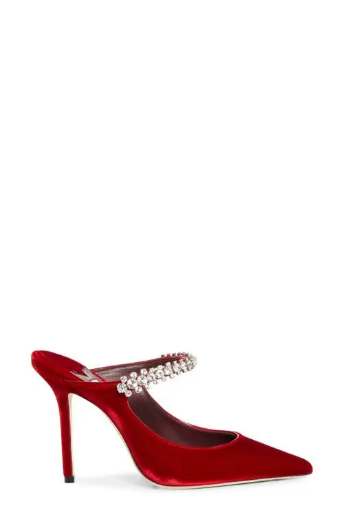 JIMMY CHOO Bing Crystal-embellished Satin Mules