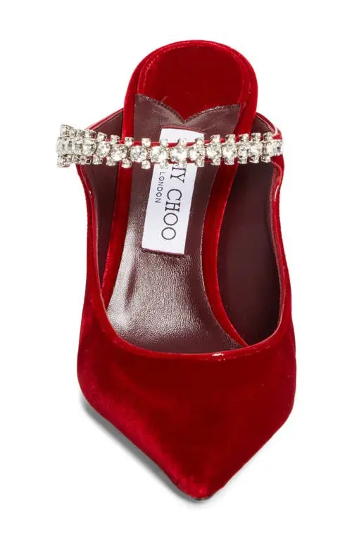 JIMMY CHOO Bing Crystal-embellished Satin Mules
