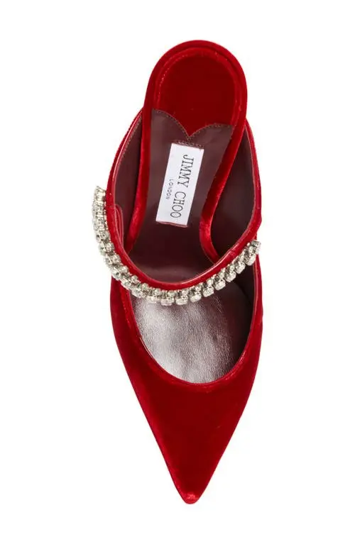 JIMMY CHOO Bing Crystal-embellished Satin Mules