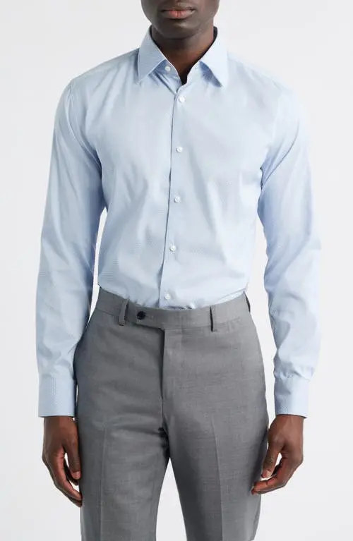 BOSS Hank Kent Slim Fit Performance Twill Dress Shirt - Light/pastel Blue