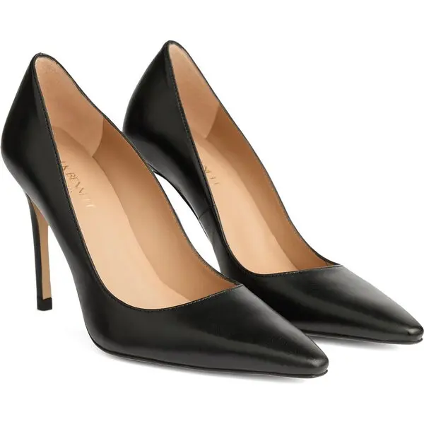 LK BENNETT Fern Pointed-toe Pumps - Black Smooth Leather