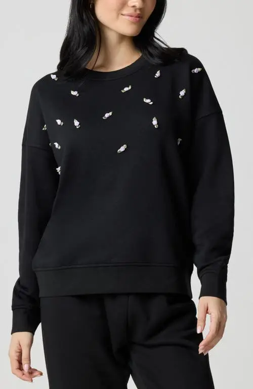 FLORENCE BY MILLS Rosette Oversize Pullover - Black