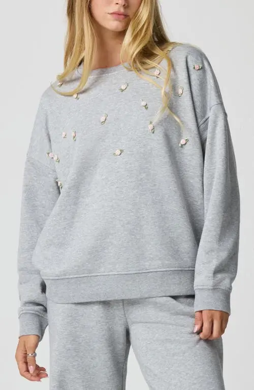 FLORENCE BY MILLS Rosette Oversize Pullover - Heather Grey