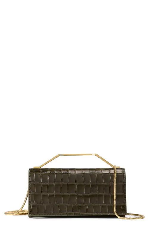 Veronica Beard Barre Croc Embossed Leather Clutch