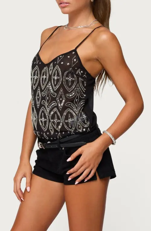 EDIKTED Kaleesy Beaded Camisole - Black