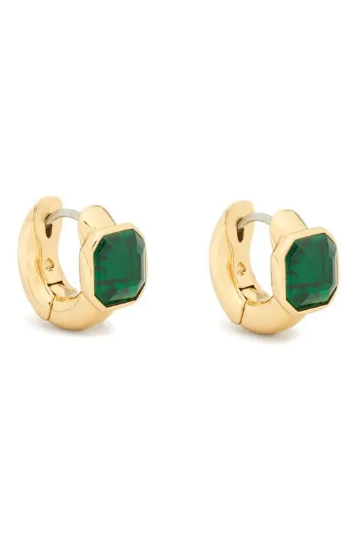 Kate Spade New York Asscher Huggie Hoop Earrings - Emerald.