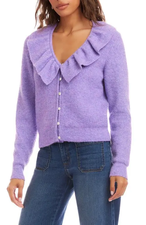 Karen Kane Ruffle V-neck Cardigan