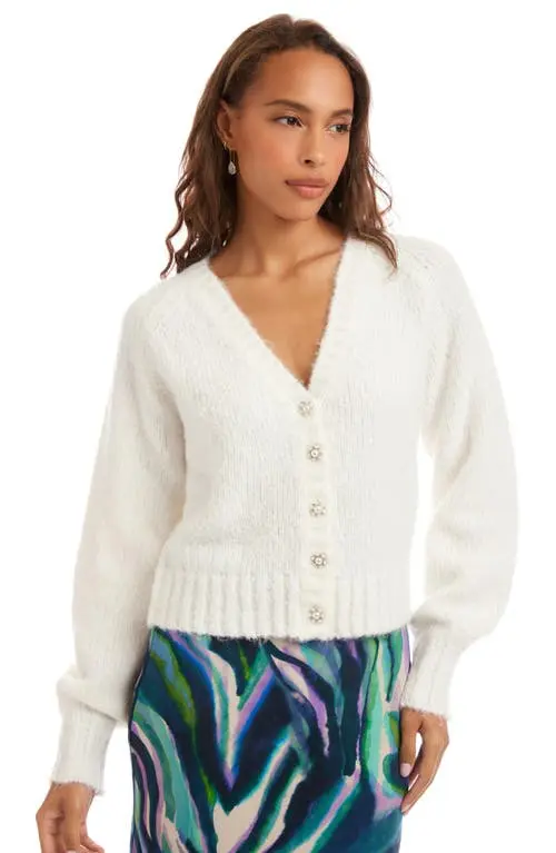 Karen Kane Pearl Button Cardigan - Off White