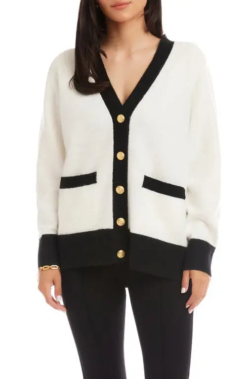 Karen Kane Colorblock Trim Cardigan