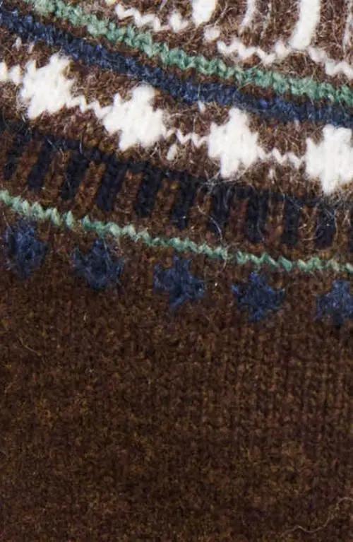 ALEX MILL Amina Fair Isle Wool-blend Cardigan - Chestnut