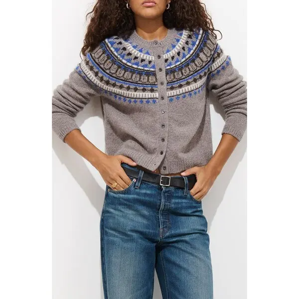 ALEX MILL Amina Fair Isle Wool-blend Cardigan