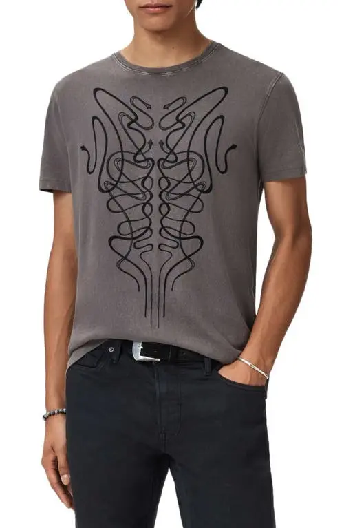 John Varvatos Onate Snake Organic Cotton Graphic T-shirt - Coal