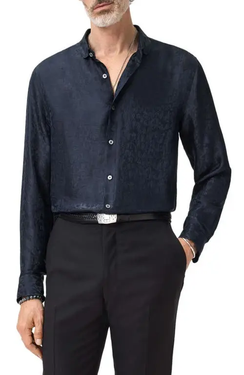John Varvatos Orchard Abstract Jacquard Button-up Shirt - Thistle