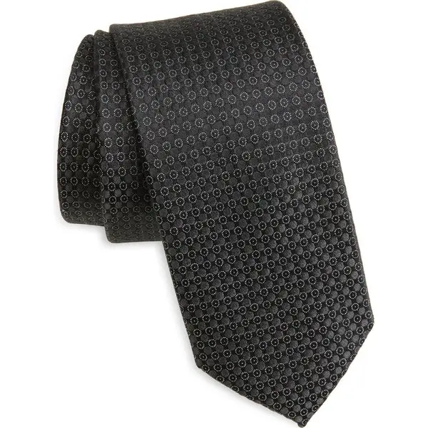 Nordstrom Lorel Dot Jacquard Silk Neck Tie - Black