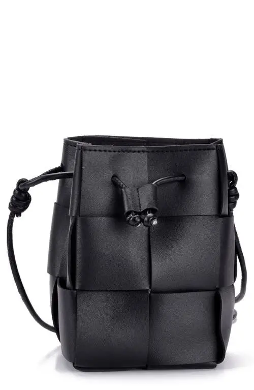 ADORNIA Patchwork Bucket Bag - Black