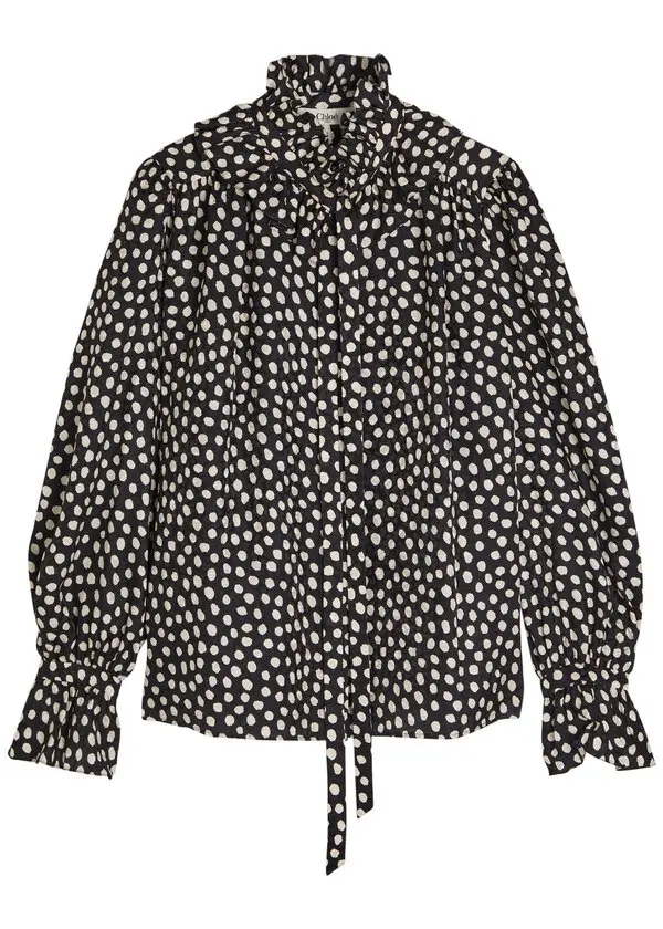 Chloé Polka Dot Silk Blouse