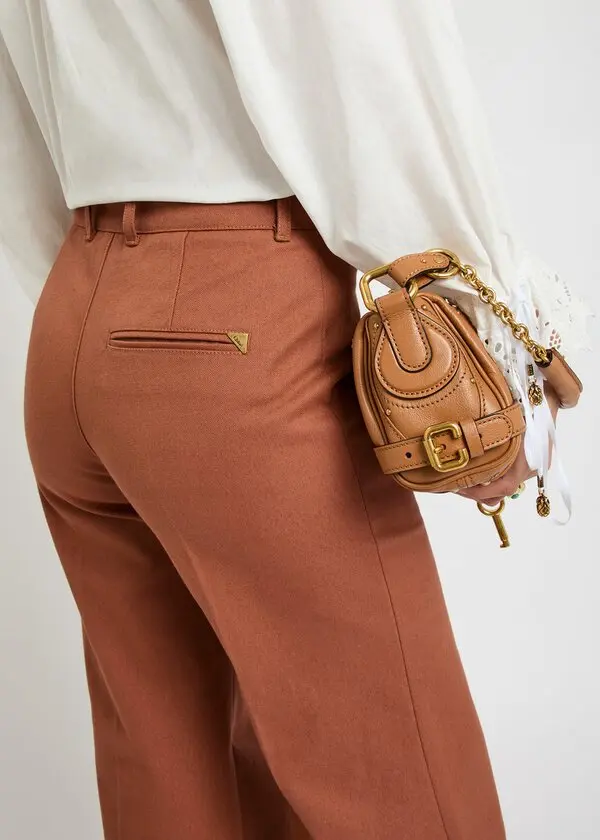 Chloé Flared-leg Canvas Trousers - Light Brown