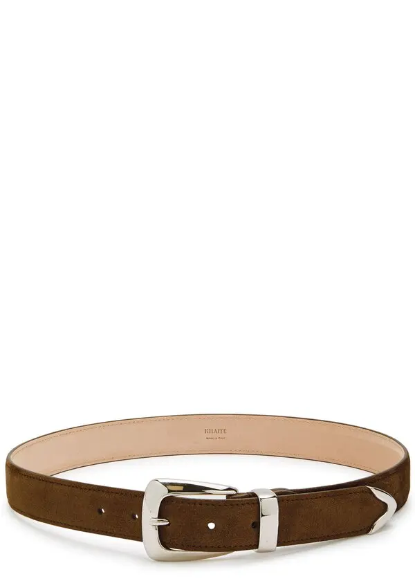 Khaite Benny Suede Belt - Brown