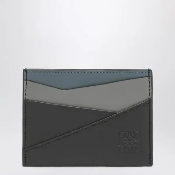 Loewe Puzzle Cardholder In Asphalt Gray/blue - Grey