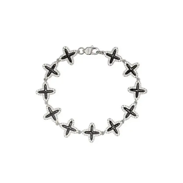 DARKAI Stone-embellished Bracelet - Silver/black