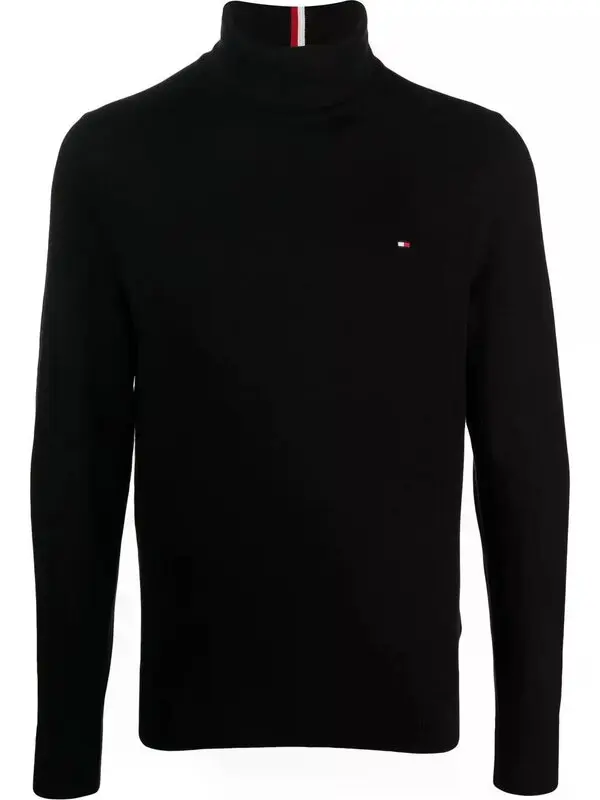 Tommy Hilfiger Logo-embroidered Roll-neck Top