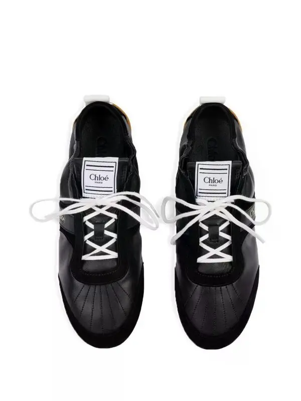 Chloé Kick Logo-patch Sneakers - Black