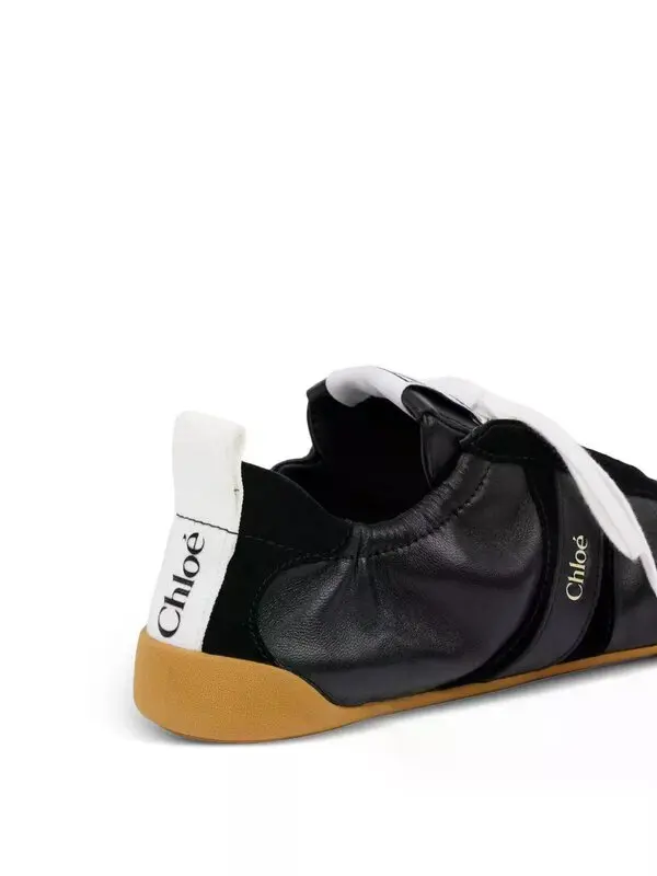 Chloé Kick Logo-patch Sneakers - Black