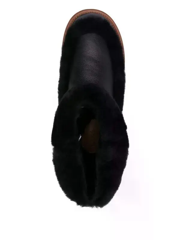 Chloé Dolcie Shearling-trim Boots - Black