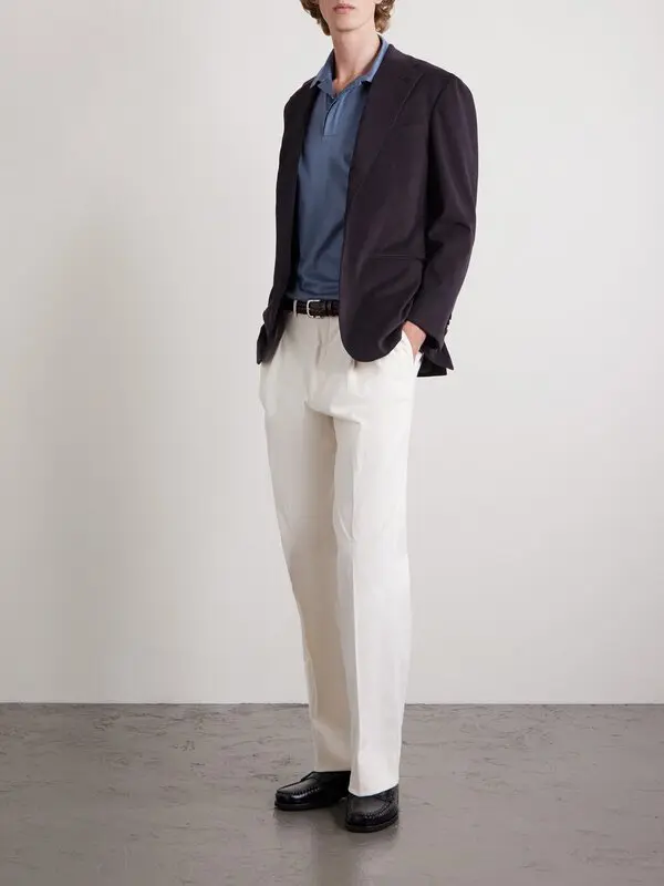 Canali Cotton-jersey Polo Shirt - Blue