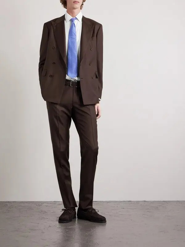 Canali Travel Slim-fit Cutaway-collar Stretch-cotton Jersey Shirt