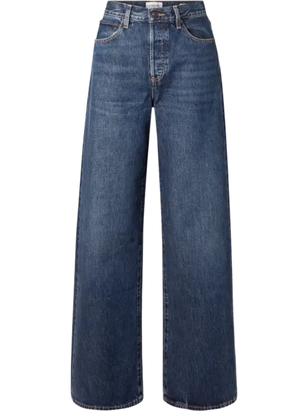 FRAME The Loose Low-rise Wide-leg Jeans - Blue