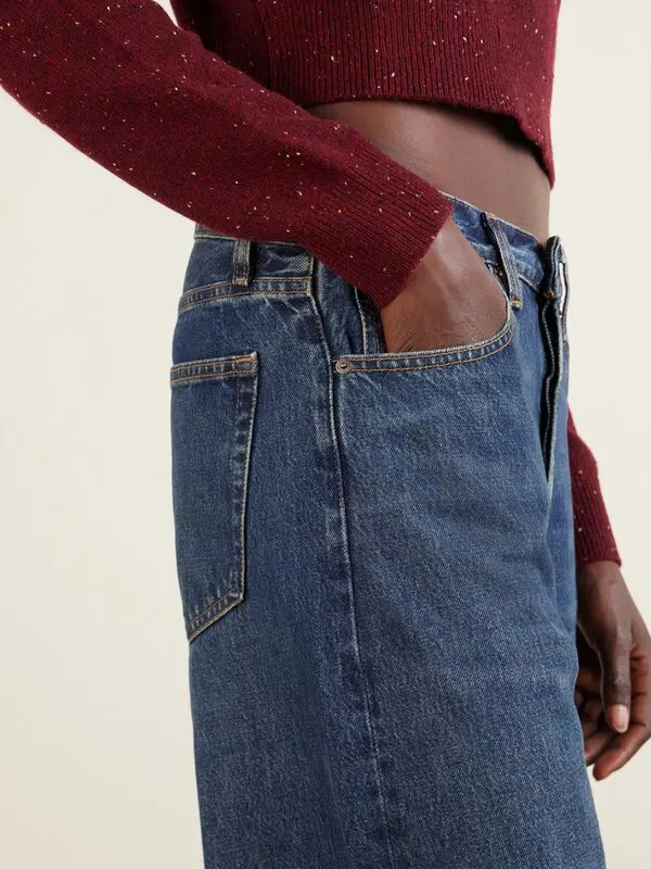 FRAME The Loose Low-rise Wide-leg Jeans - Blue