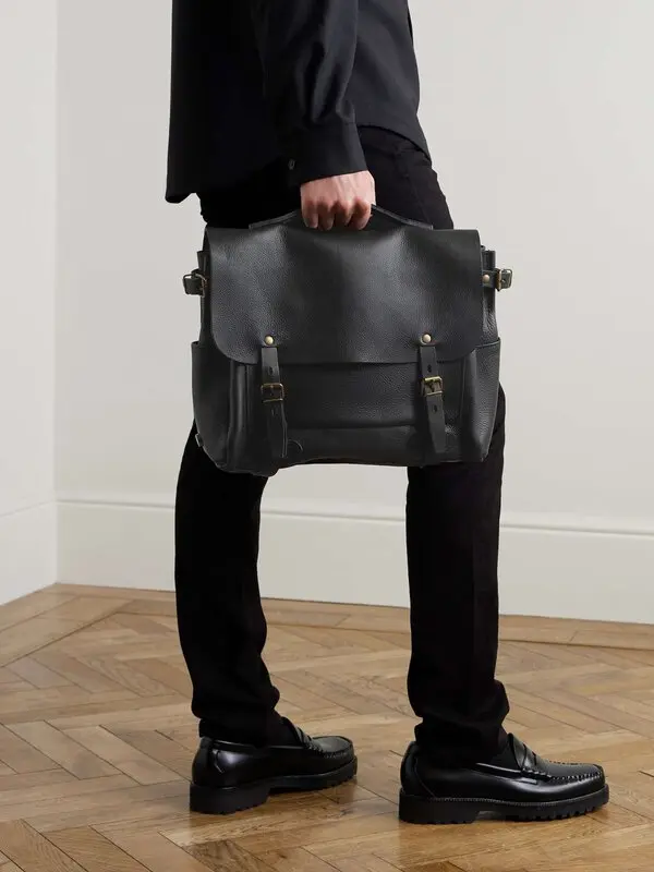 BLEU DE CHAUFFE Clair Full-grain Leather Messenger Bag