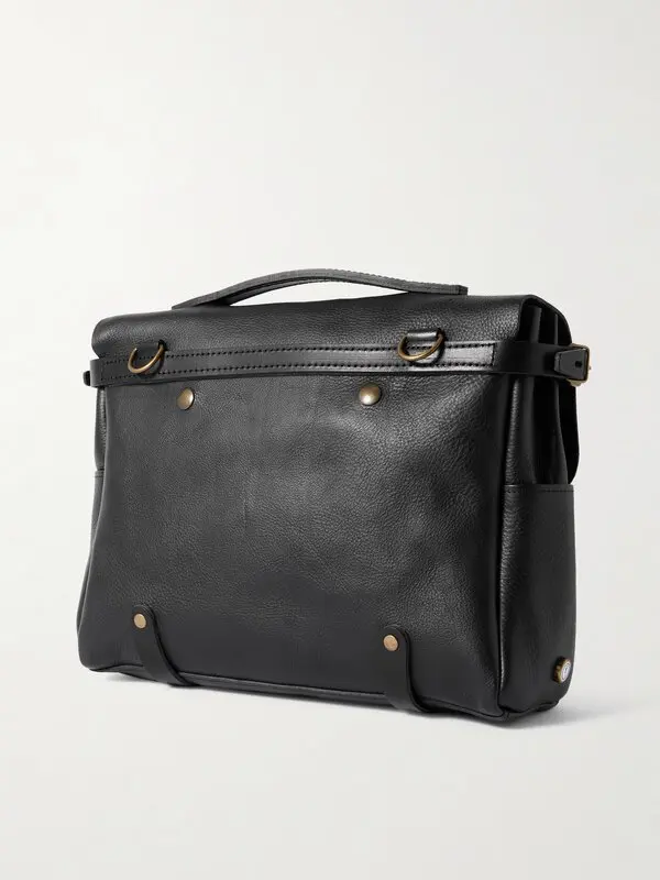 BLEU DE CHAUFFE Clair Full-grain Leather Messenger Bag - Black