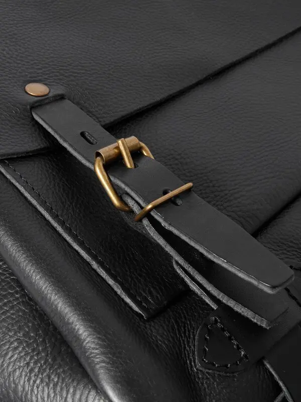 BLEU DE CHAUFFE Clair Full-grain Leather Messenger Bag - Black