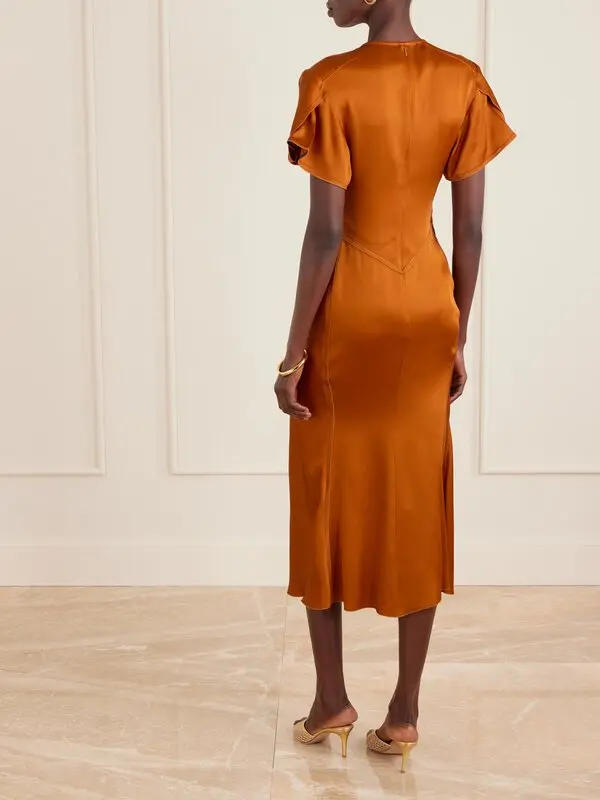 midi dress with spaghetti straps Black Spaghetti Strap Midi Dress With Contrast Piping Wedding Guest Dresses