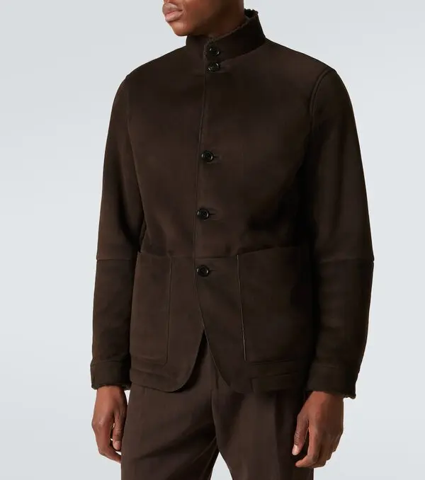 Zegna Il Conte Shearling-trimmed Suede Jacket